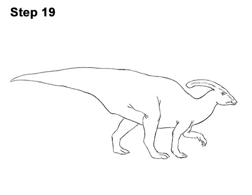 How To Draw A Parasaurolophus Dinosaur