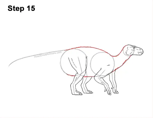 How to Draw an Iguanodon || VIDEO & Step-by-Step Pictures