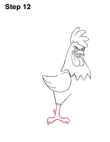 How to Draw a Rooster (Cartoon)