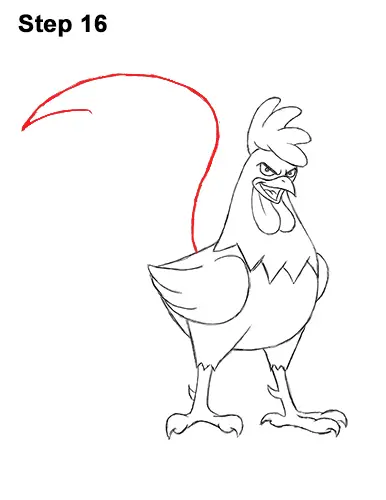 How to Draw a Rooster (Cartoon)