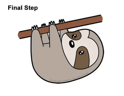 How to Draw a Sloth (Cartoon) VIDEO & Step-by-Step Pictures