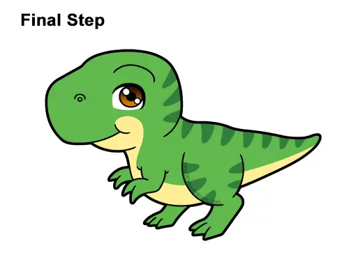 How to Draw a T. Rex (Cartoon) VIDEO & Step-by-Step Pictures